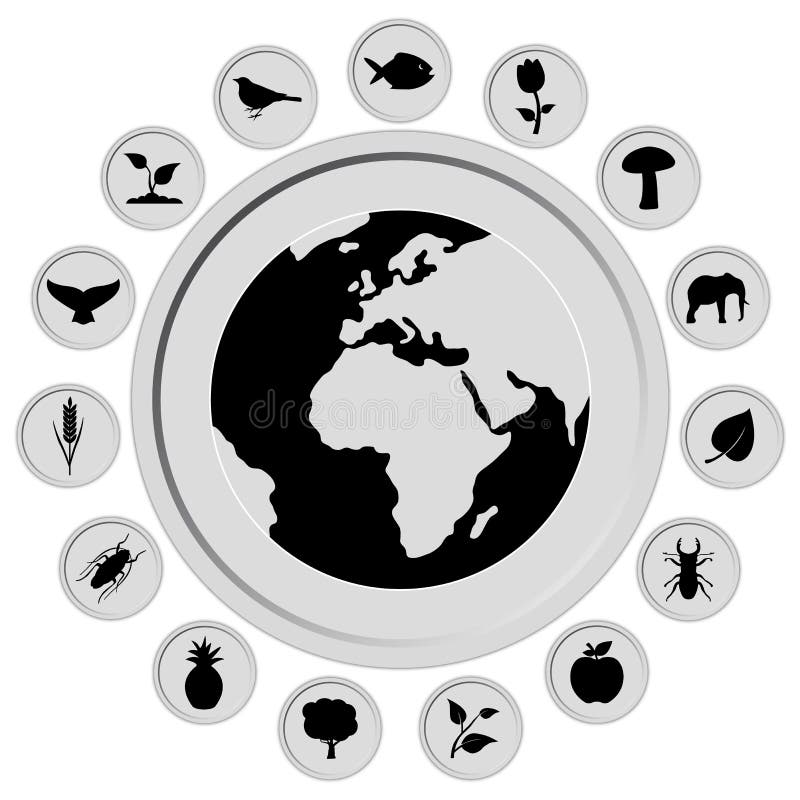 Natural icon set stock vector. Illustration of sign - 100193280