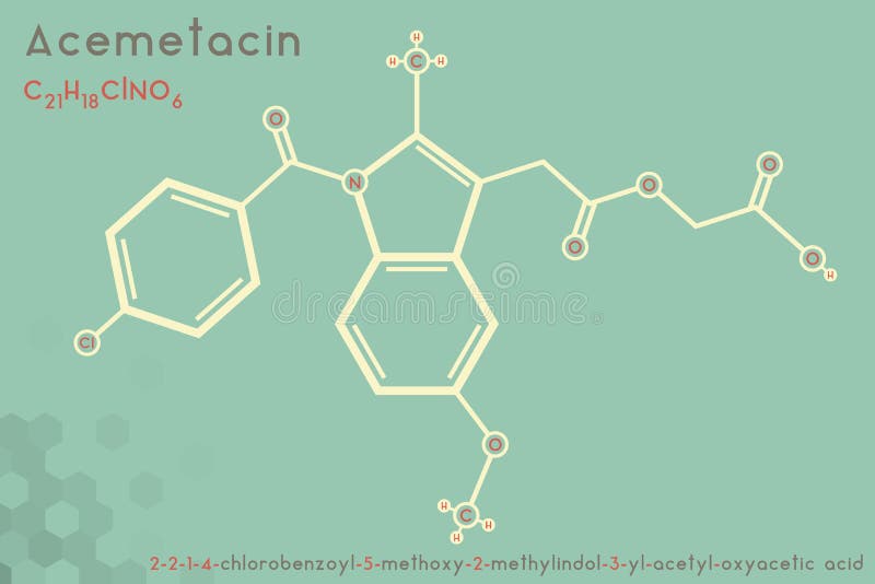 Infographic of the Molecule of Acemetacin Stock Vector - Illustration ...