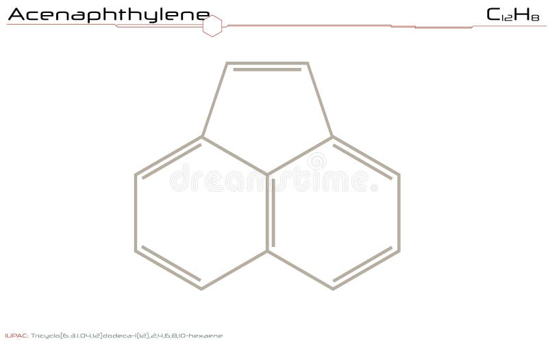 Acenaphthylene Molecule. Isolated Molecular Model. 3D Rendering Stock ...