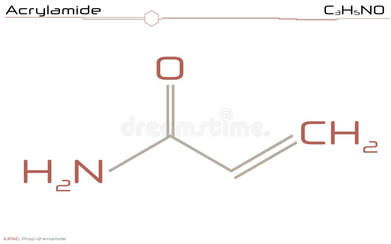 Acrylamide Molecule Isolated on White Stock Illustration - Illustration ...
