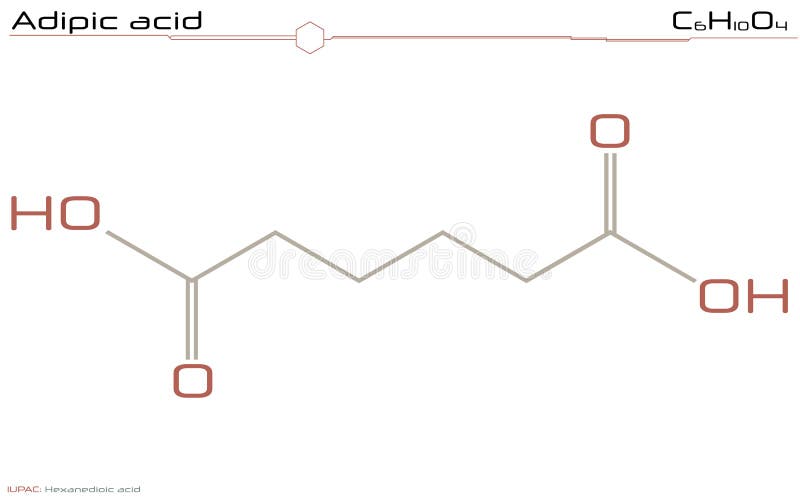 Adipic Acid Molecule Isolated on White Stock Illustration ...