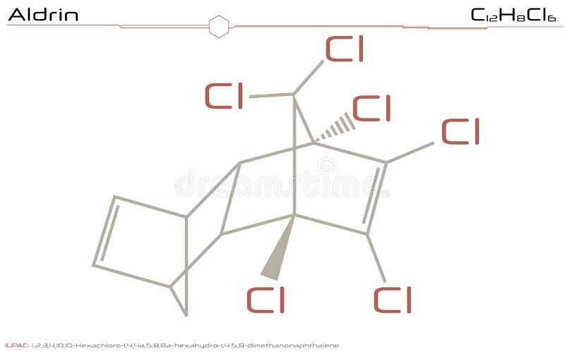 Molecule of Aldrin stock vector. Illustration of chemical - 109542546