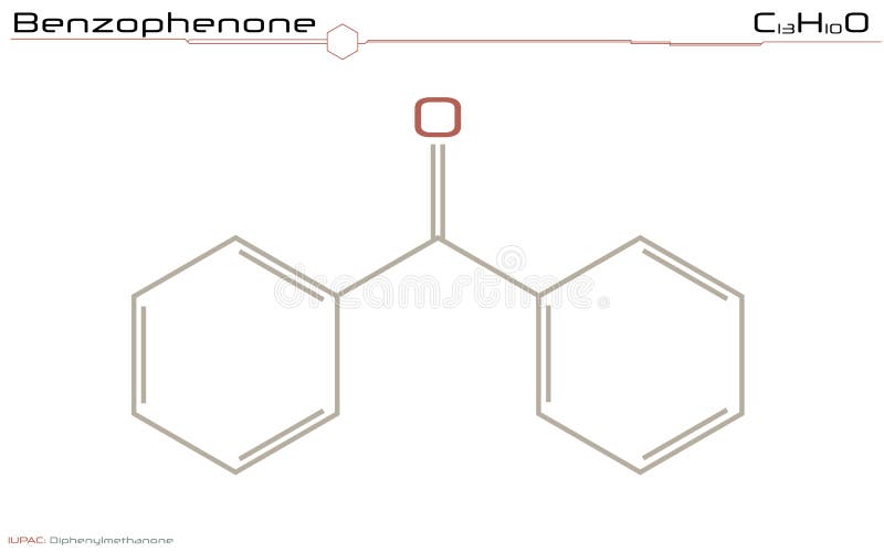 Molecule of Benzophenone stock vector. Illustration of atoms - 110468432