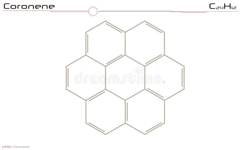 Molecule of Coronene stock vector. Illustration of brown - 112278625