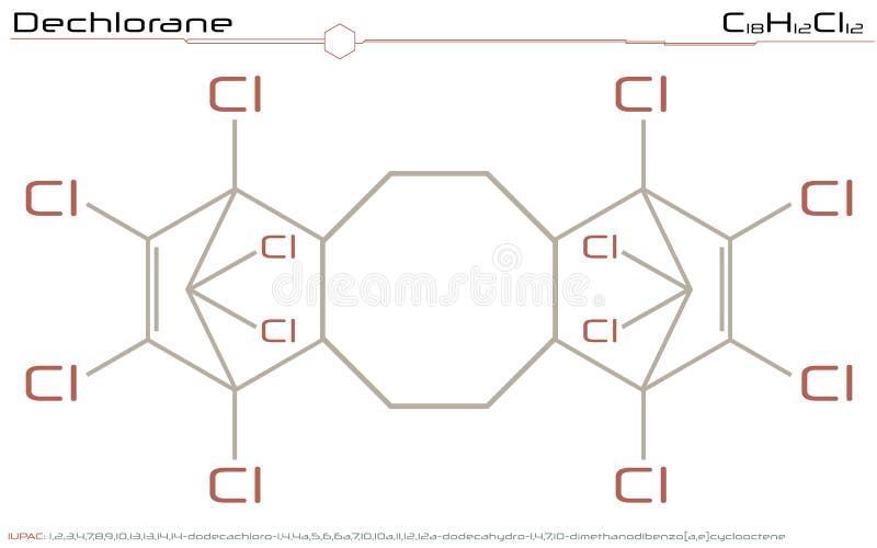 Molecule of Dechlorane stock vector. Illustration of organic - 114143345