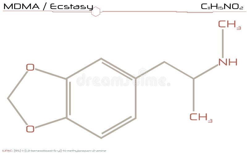 Molecule of Ectasy stock vector. Illustration of biochemistry - 116084619