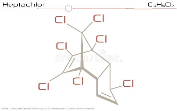 Molecule of Heptachlor stock vector. Illustration of elements - 121628102