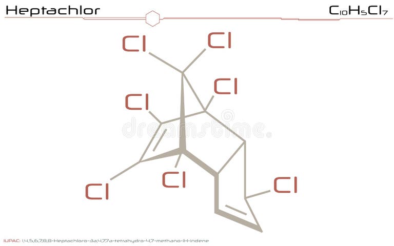 Molecule of Heptachlor stock vector. Illustration of elements - 121628102