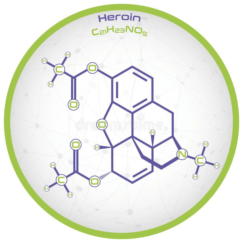 Infographic of the Molecule of Heroin Stock Vector - Illustration of ...