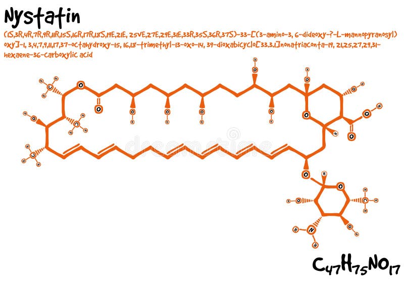 Drawn Molecule and Formula of Nystatin Stock Vector - Illustration of ...