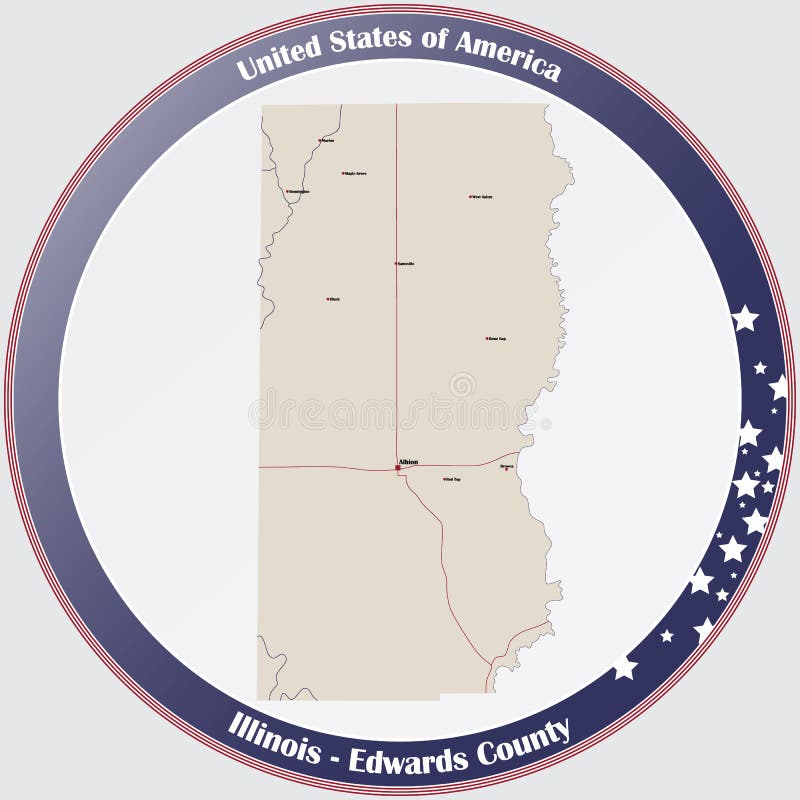 Map of Edwards County in Illinois Stock Vector - Illustration of state ...