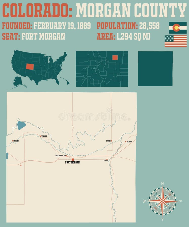 Map of Morgan County in Alabama Stock Vector - Illustration of ...