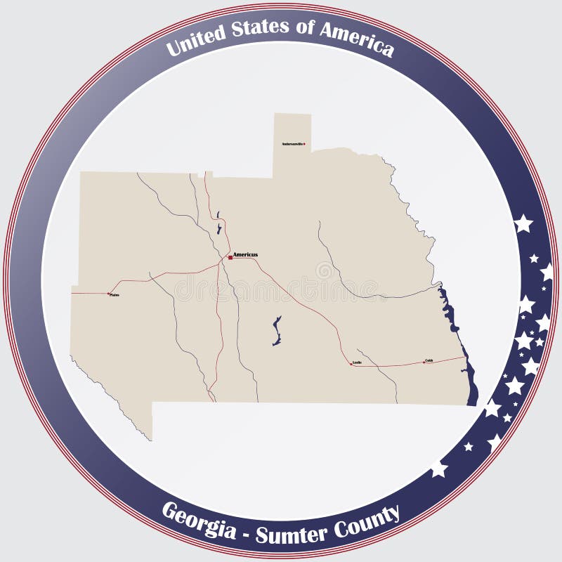 Map of Sumter County in Florida Stock Vector - Illustration of green ...