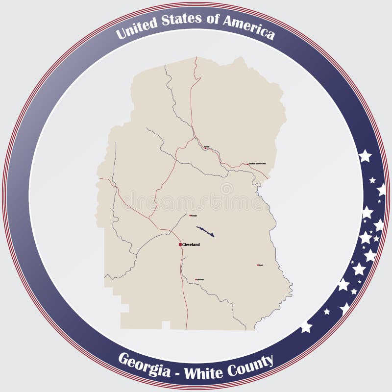 Map of White County in Georgia Stock Vector - Illustration of road ...