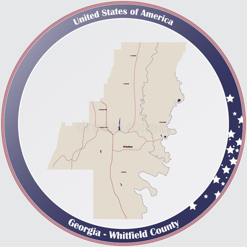 Map of Whitfield County in Georgia Stock Vector - Illustration of ...