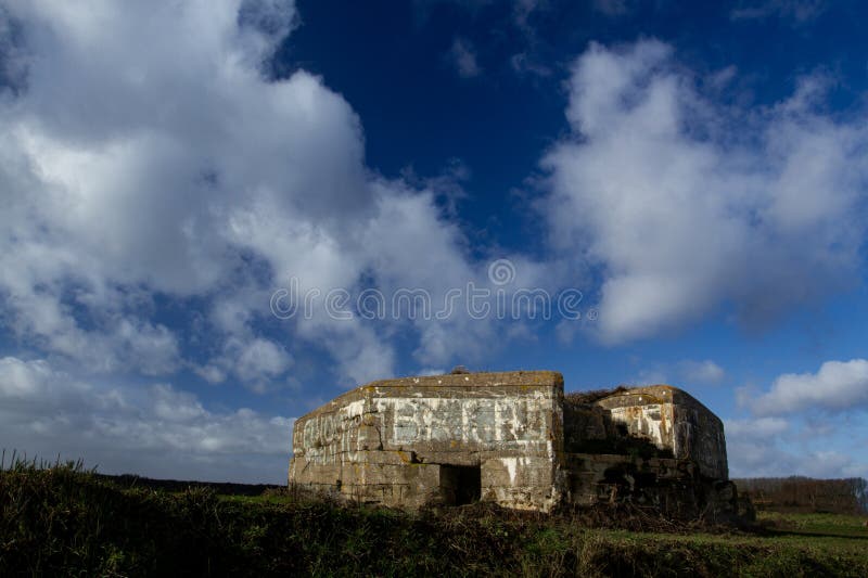 Bunker of World War One in Agricultural Field, Relic of Western Europe ...