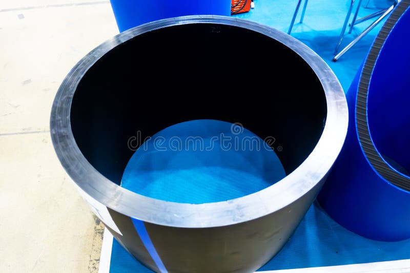 Large Diameter Plastic Pipe Cut Stock Photo - Image of handling ...