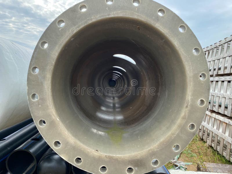 Large Diameter Plastic Polypropylene Pipe with Flange in Open Air ...