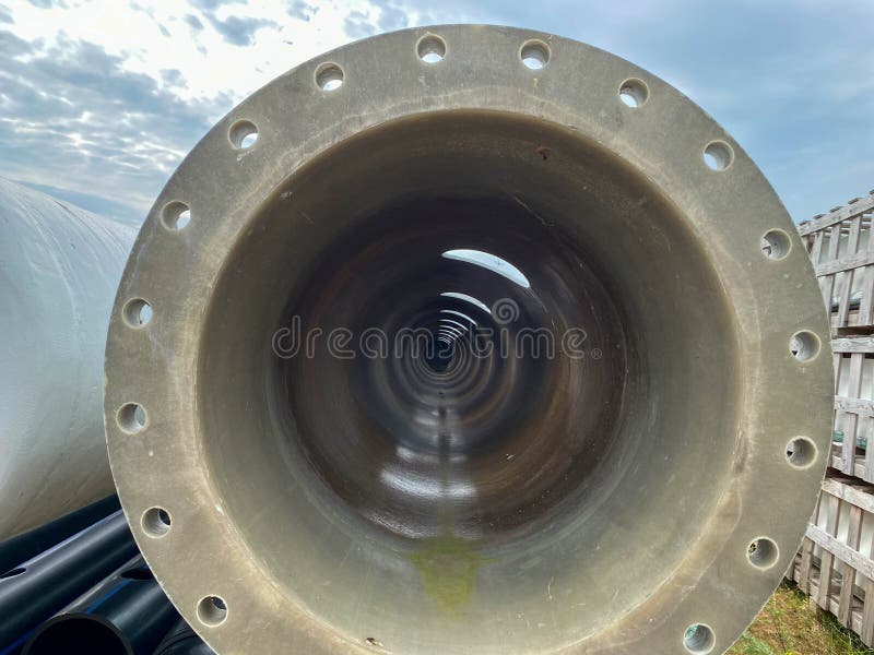 Large Diameter Plastic Polypropylene Pipe with Flange in Open Air ...