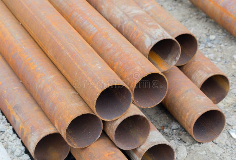 Large Diameter Rusty Steel Pipe Stock Image - Image of products ...