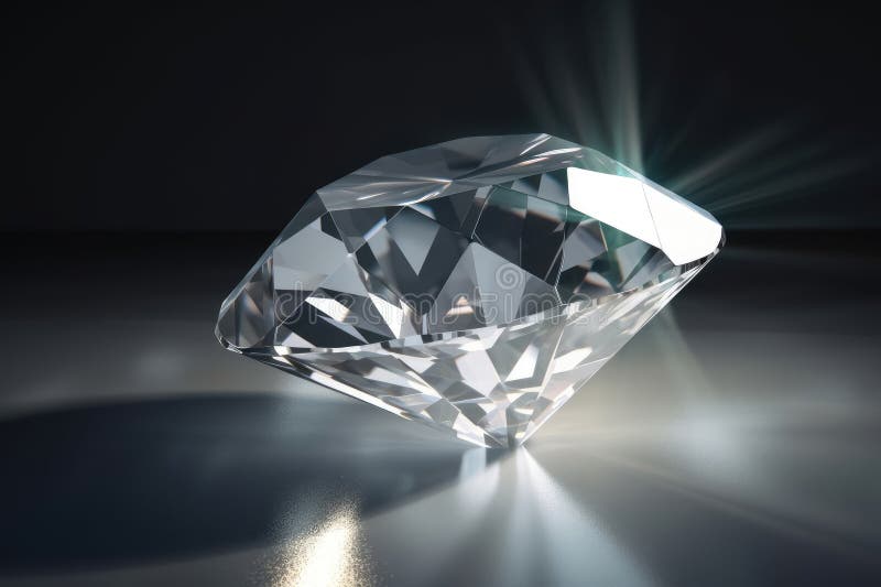 A Large Diamond on a Light Background with Caustic Light Created with ...