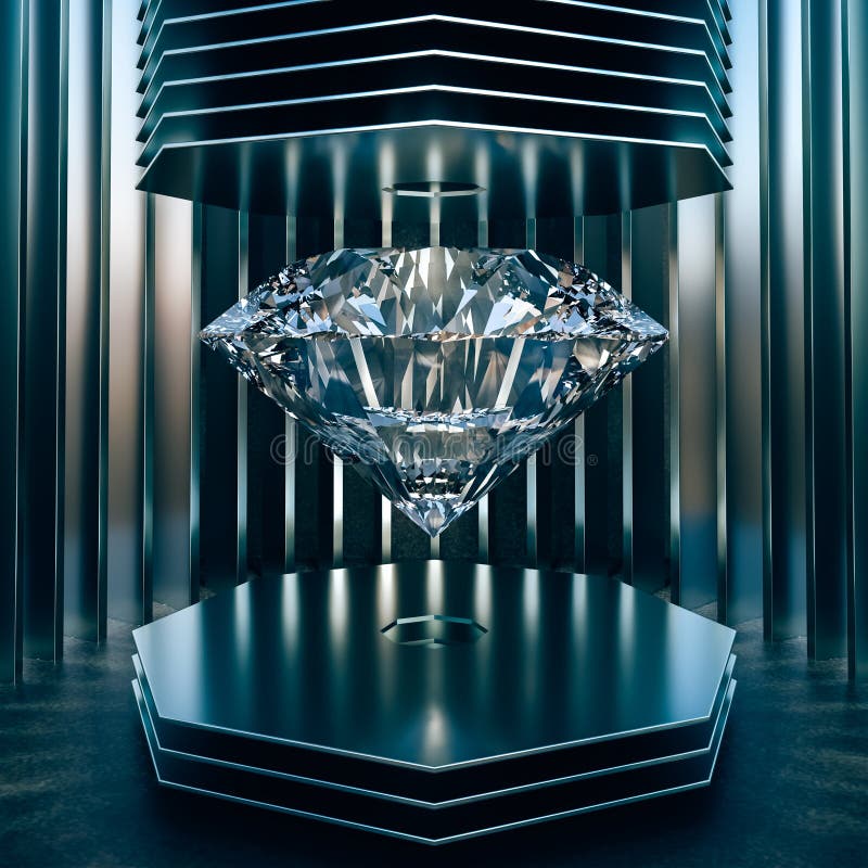 Large Diamond and Metal Elements Stock Illustration - Illustration of ...
