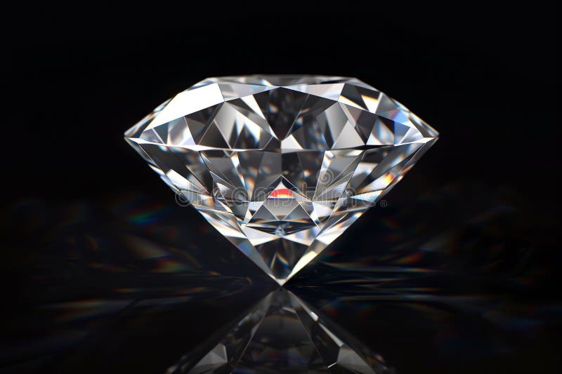 A Large Diamond with Perfect Edges on Dark Background. Stock ...