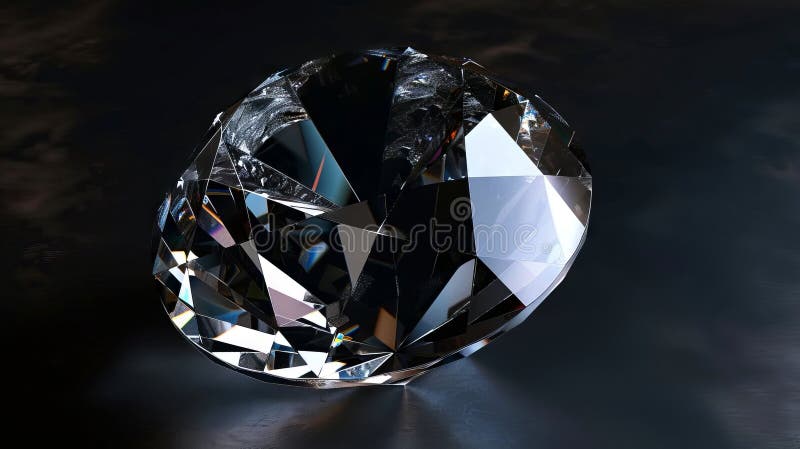 A Large Diamond is Shown on a Black Surface Stock Image - Image of ...