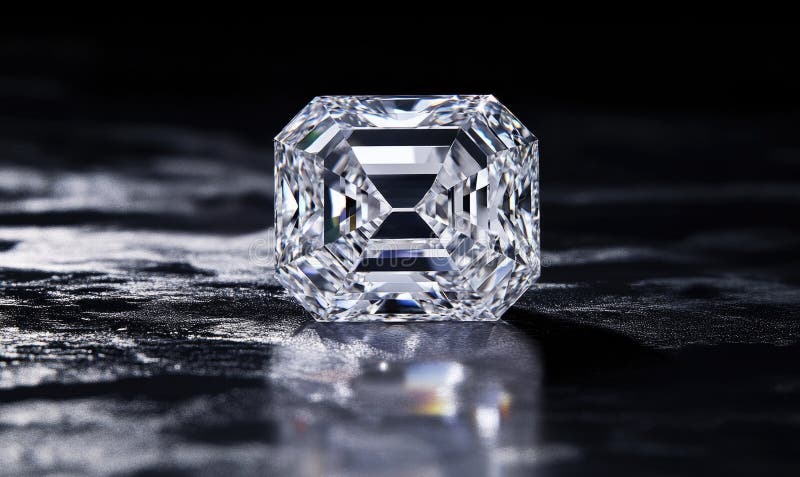 A Large Diamond is Sitting on a Dark Surface Stock Image - Image of ...
