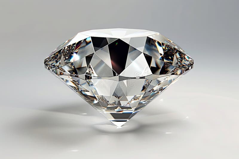 A Large Diamond is Sitting on a White Surface Stock Photo - Image of ...