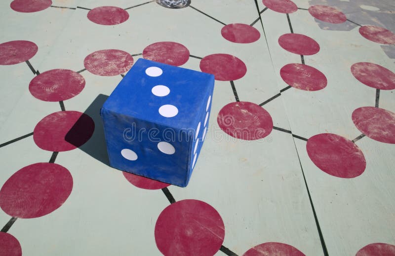 Large Dice on Game Board Outdoors Stock Photo - Image of play, game ...