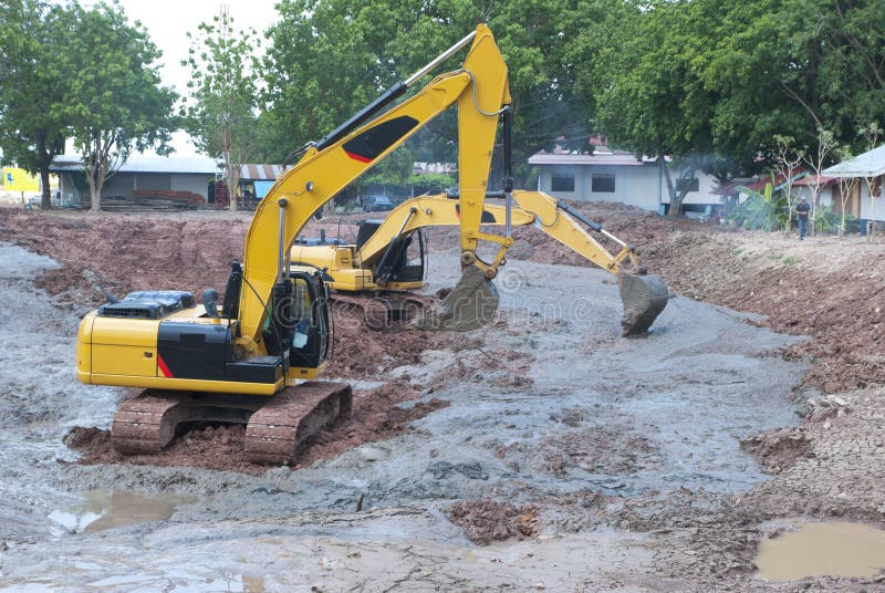 A large digger in Thailand editorial stock photo. Image of estate ...