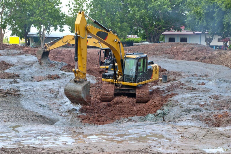 A large digger in Thailand editorial stock photo. Image of action ...