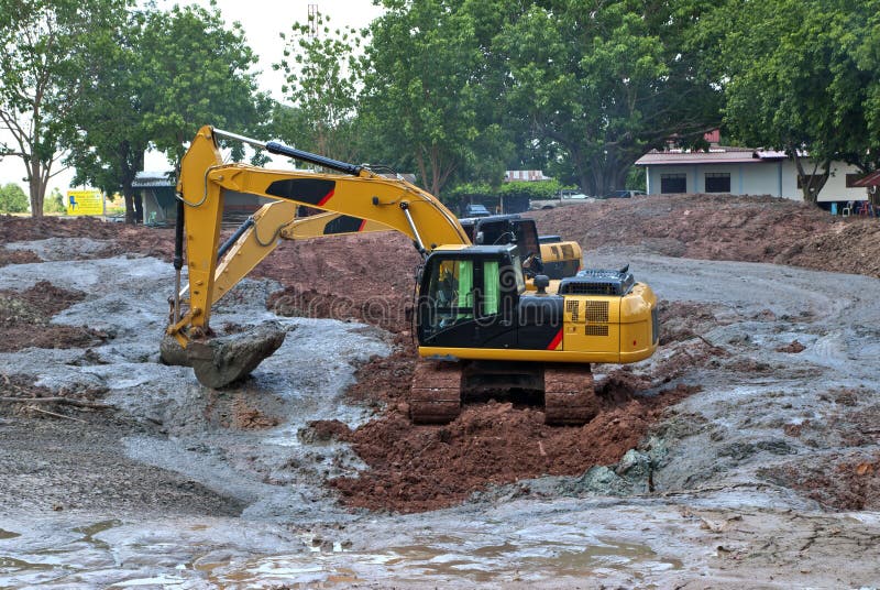A large digger in Thailand editorial photography. Image of digging ...