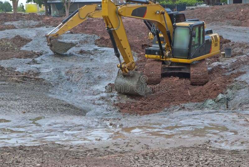A large digger in Thailand editorial stock image. Image of construction ...