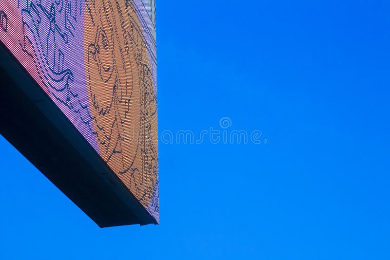 Large Digital Screen Outside. Digital Signage Stock Photo - Image of ...