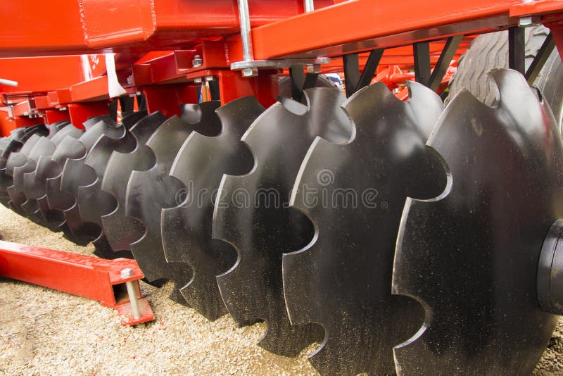 A Large Disc Harrow Trailer for a Farming Tractor Stock Photo - Image ...