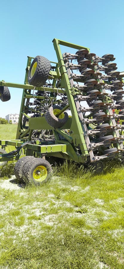 Large Disc Plough, Towing for Tractors To Plow Fields Stock Photo ...