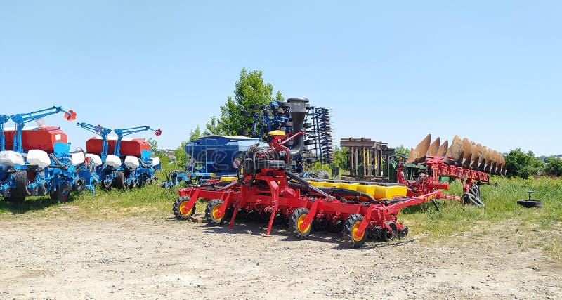 Large Disc Plough, Towing for Tractors To Plow Fields Stock Photo ...
