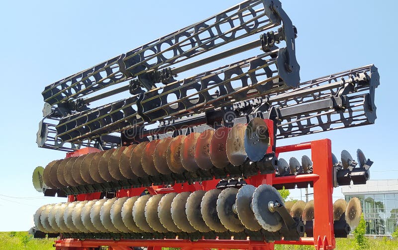 Large Disc Plough, Towing for Tractors To Plow Fields Stock Photo ...