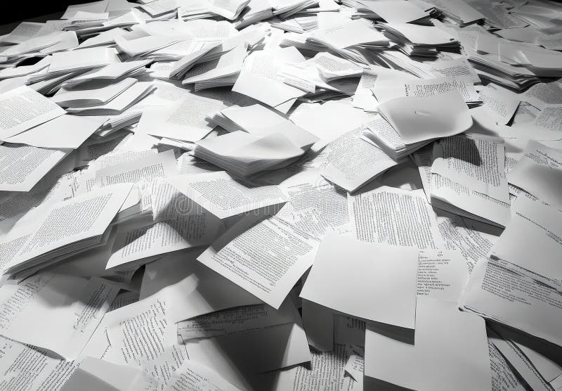 A Large, Disorganized Pile of Papers is Currently Laying on the Ground ...