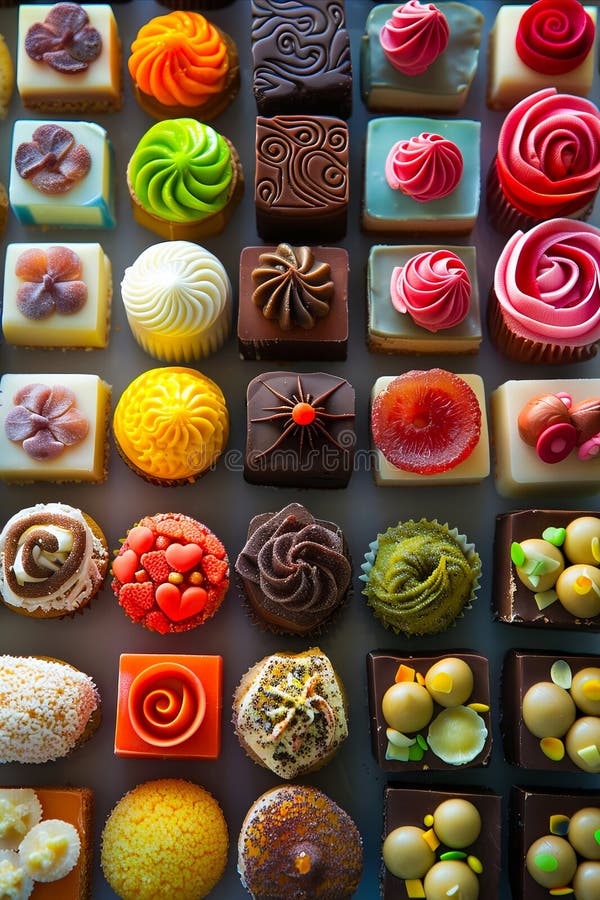A Large Display of Different Types of Desserts Stock Image - Image of ...