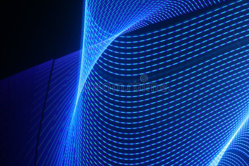 Large Display Featuring a Pattern of Blue Lights Radiating Outward ...
