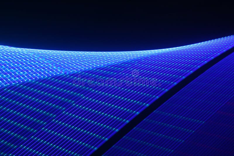 Large Display Featuring a Pattern of Blue Lights Radiating Outward ...