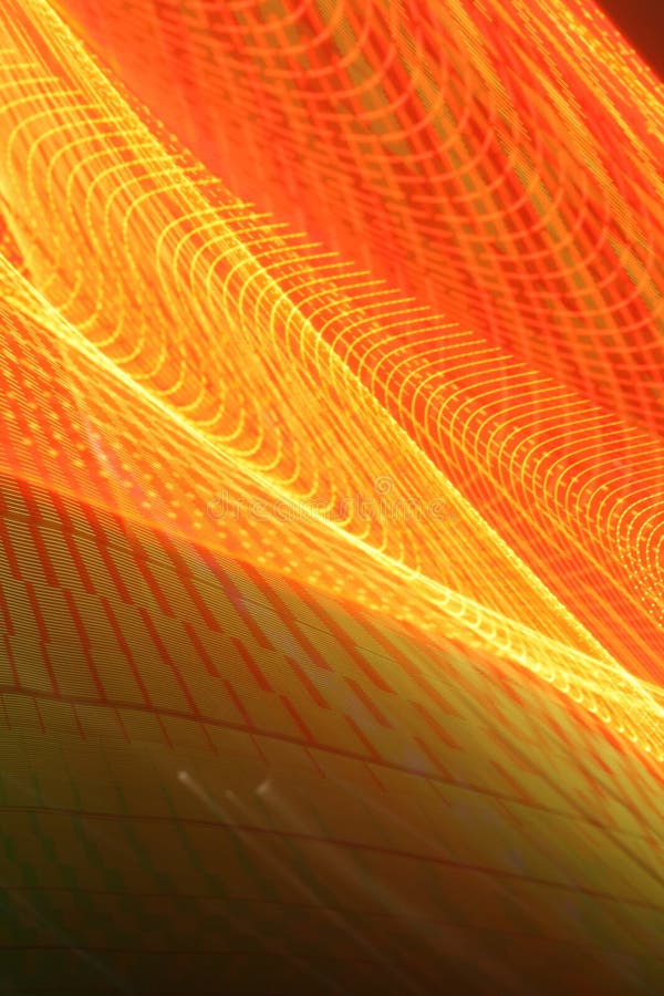 Large Display Featuring a Pattern of Orange Lights Radiating Outward ...