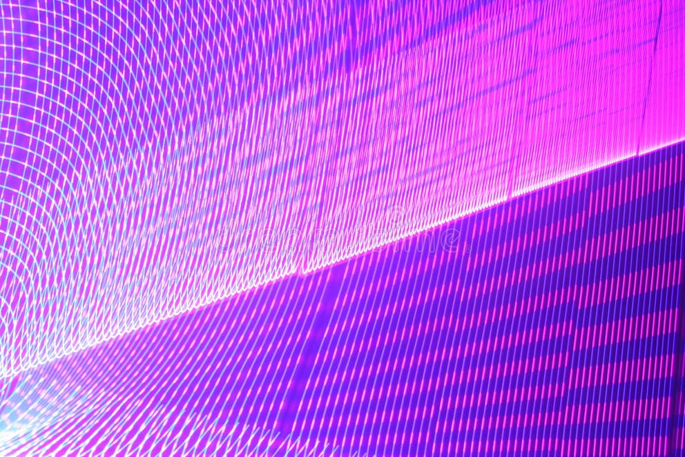 Large Display Featuring a Pattern of Pink and Blue Lights Radiating ...