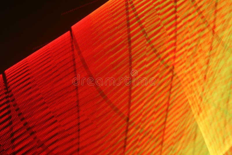 Large Display Featuring a Pattern of Red and Yellow Lights Radiating ...