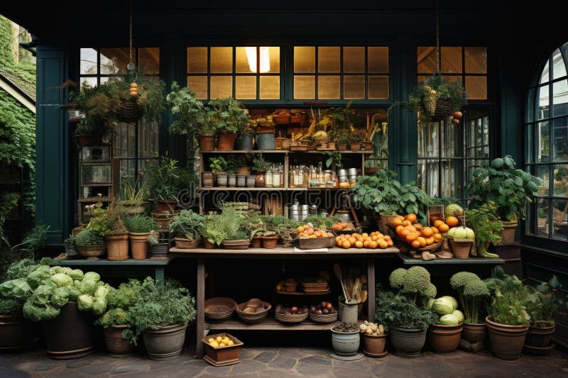 A Large Display of Fresh Fruits and Vegetables. Stock Photo - Image of ...