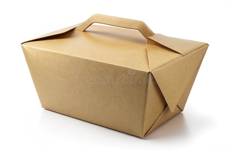Large Disposable Brown Paper Box for Takeaway Food Stock Illustration ...
