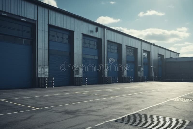 Large Distribution Warehouse with Gates for Loading Goods Stock ...